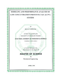 Modeling and Performance Analysis of Low Concentration Photovoltaic ...